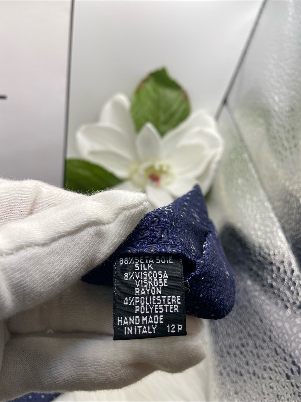 CHANEL | Accessories | Chanel Dark Blue Silk Toe With Gray Cc Logo ...